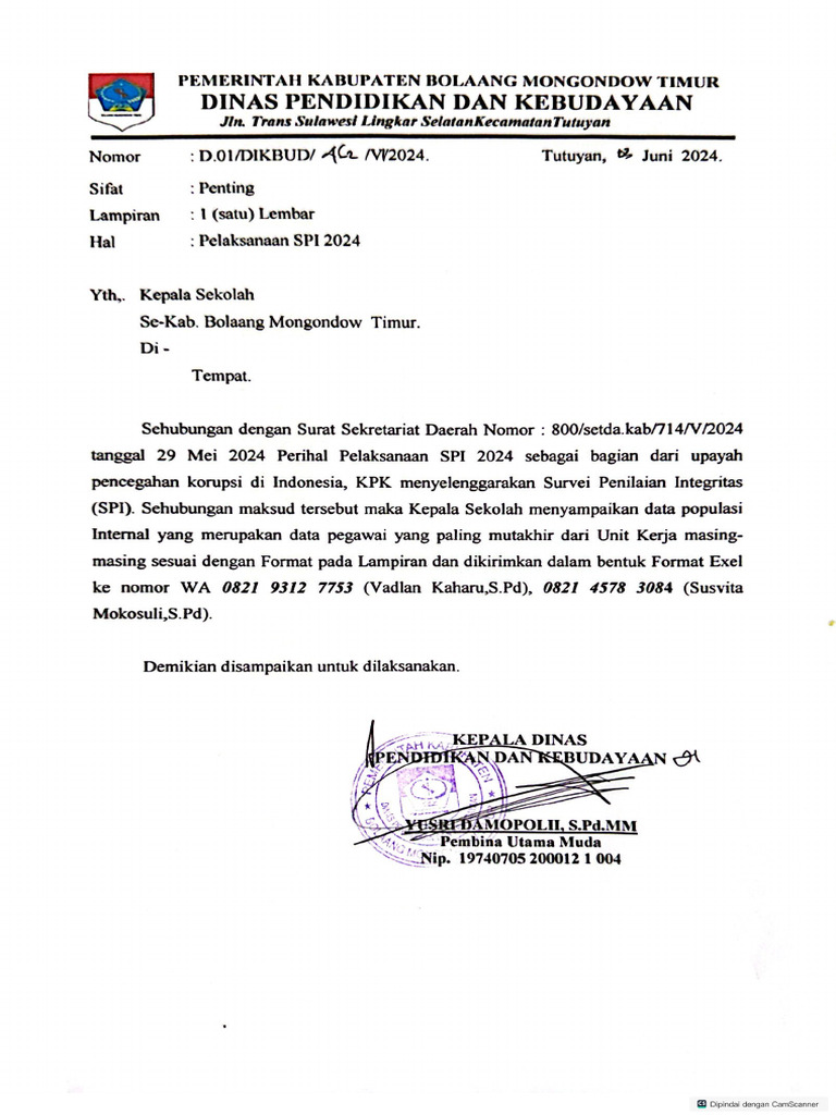 Permintaan Data SPI | PDF