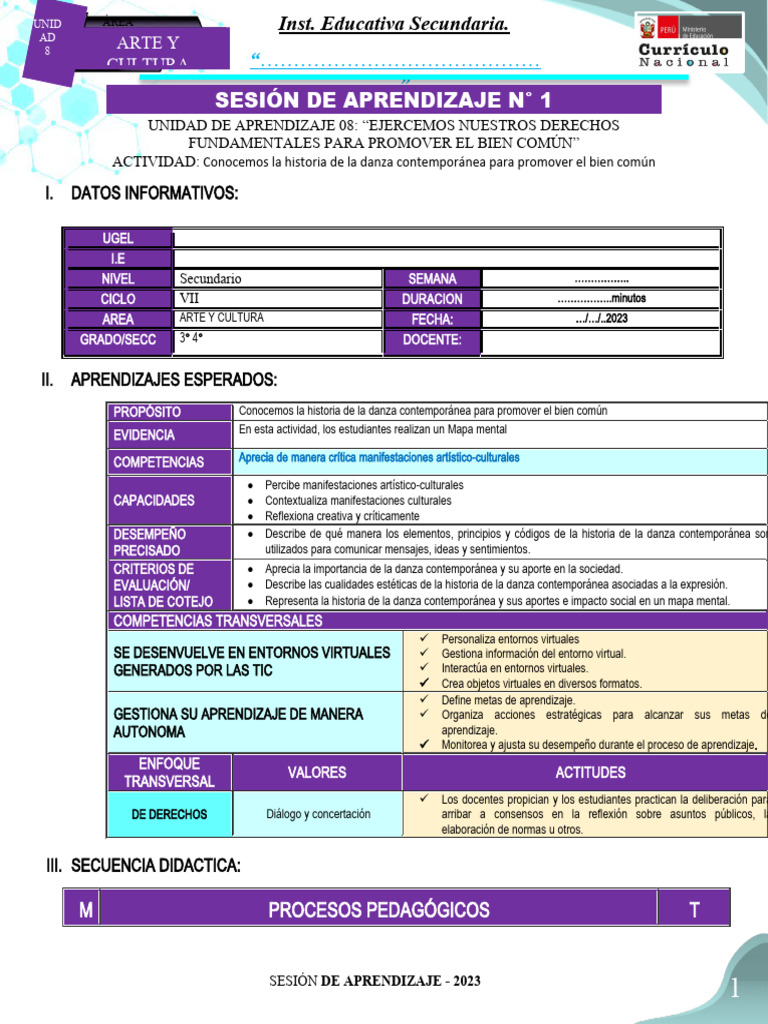 3° 4° Ses Act 01-Ayc-U8 | PDF | Aprendizaje | Evaluación