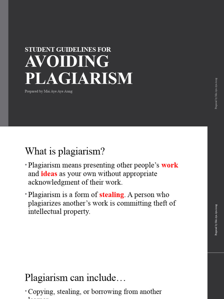 Student Guidelines For Avoiding Plagiarism | PDF | Plagiarism | Citation
