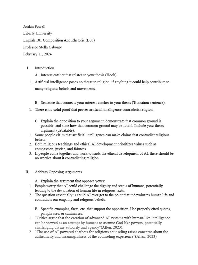 Ethical Rogerian Argument Thesis Outline Pdf Artificial Intelligence Intelligence Ai