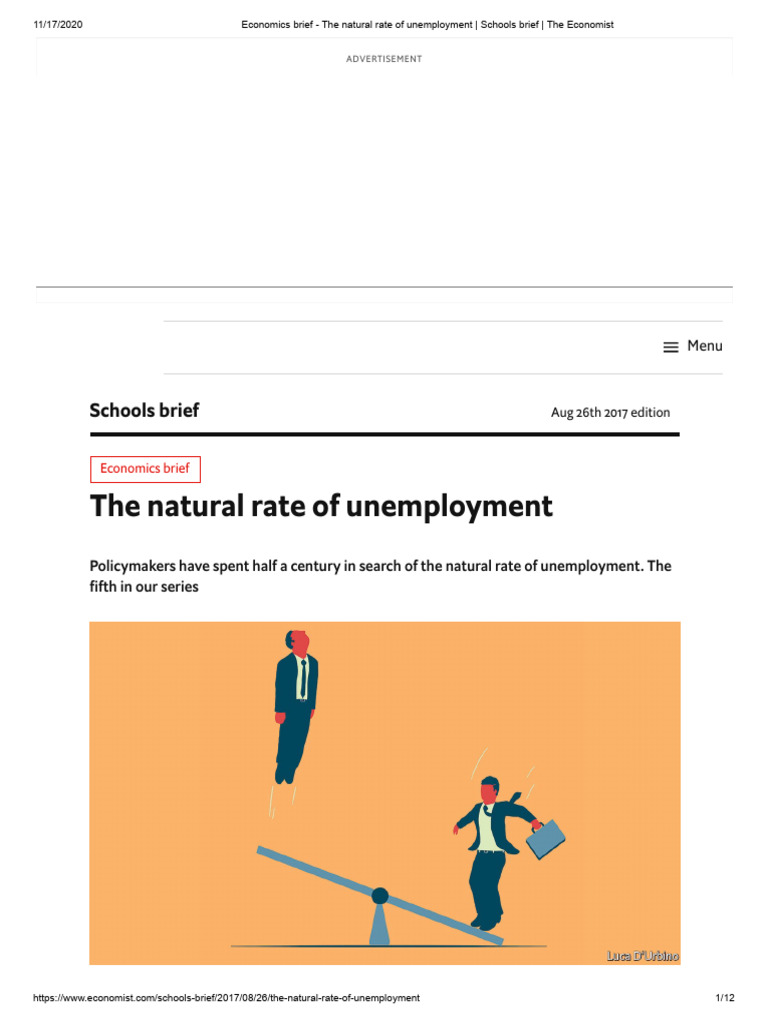 The Economist - The Natural Rate of Unemployment | PDF | Phillips Curve ...