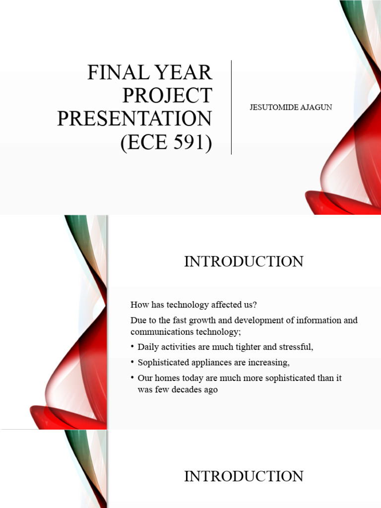 Final Year Project Presentation | PDF | Home Automation | Arduino