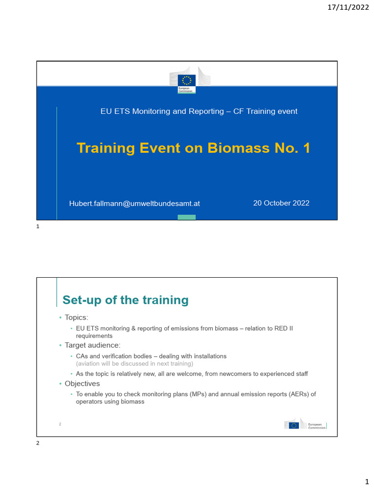 EU ETS Biomass Training Event | PDF | Biofuel | Fuels