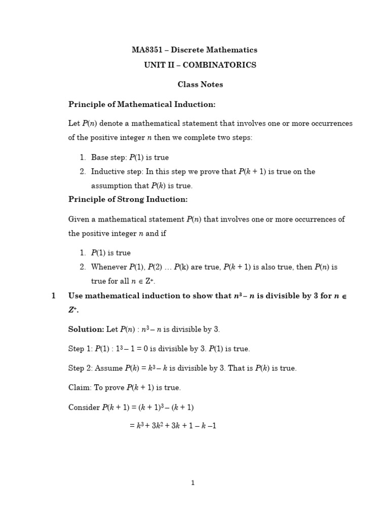 Unit 2 Combinatorics Pdf Mathematical Proof Mathematical Concepts