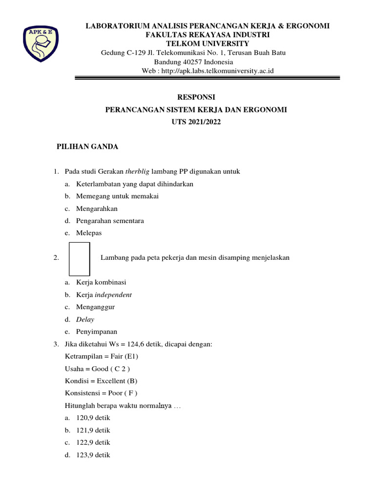 Soal Responsi Uts Pske Tahun 2021 | PDF