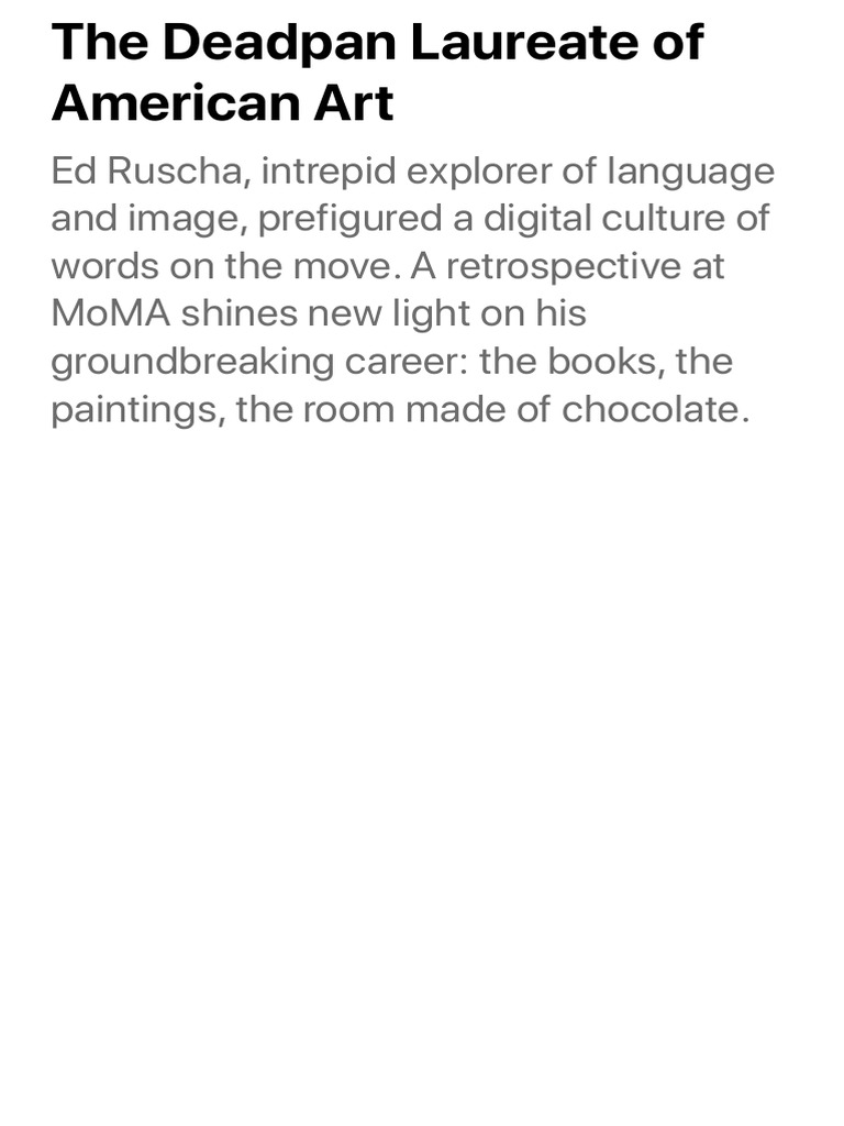 2ed Ruscha-Now Then' Review - American Art's Deadpan Laureate - The New ...