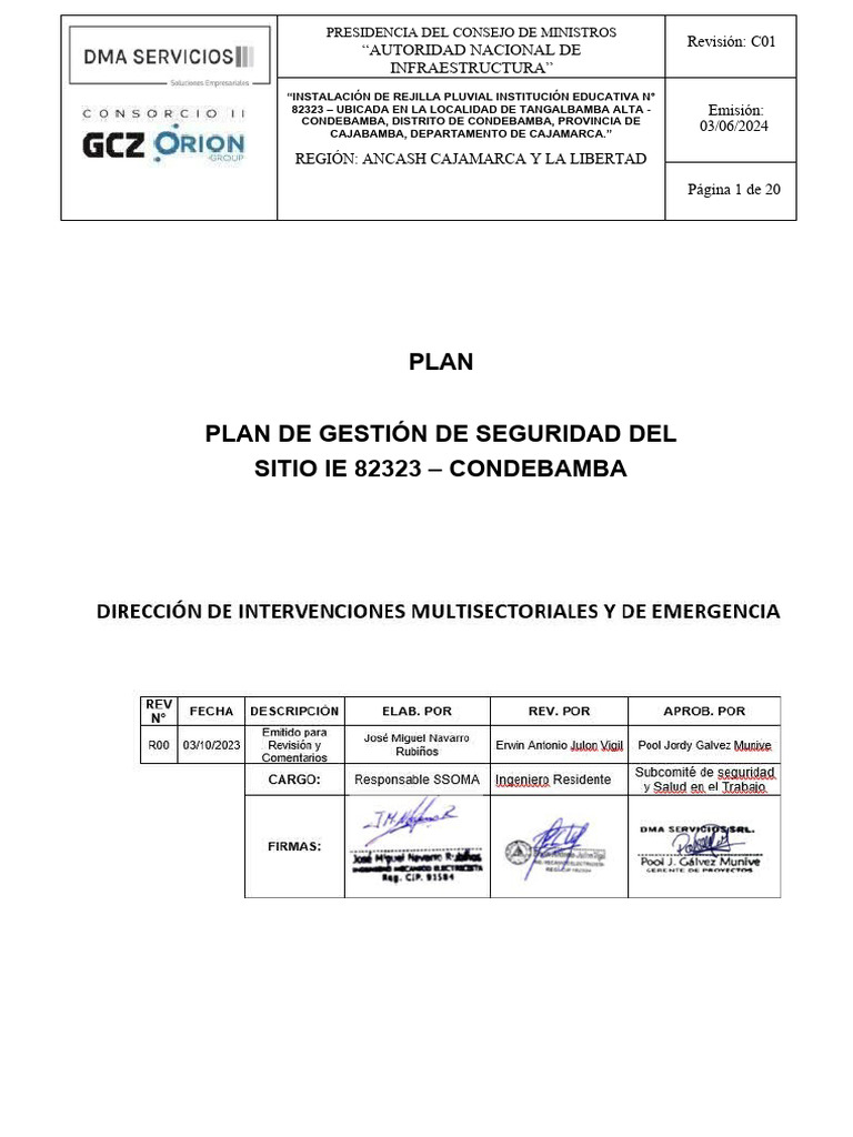 1.03 Plan Seguridad en Sitio | PDF | Seguridad y salud ocupacional | Valores