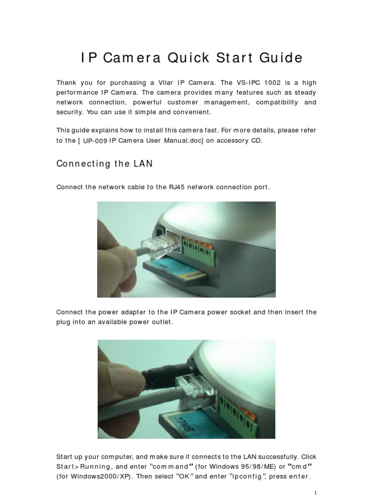Quick start guide for IP camera setup | PDF | Ip Address | Port ...