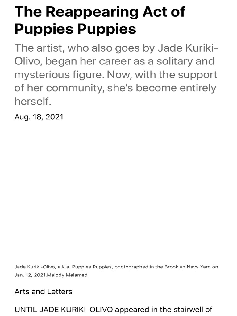 The Reappearing Act of Puppies Puppies | PDF