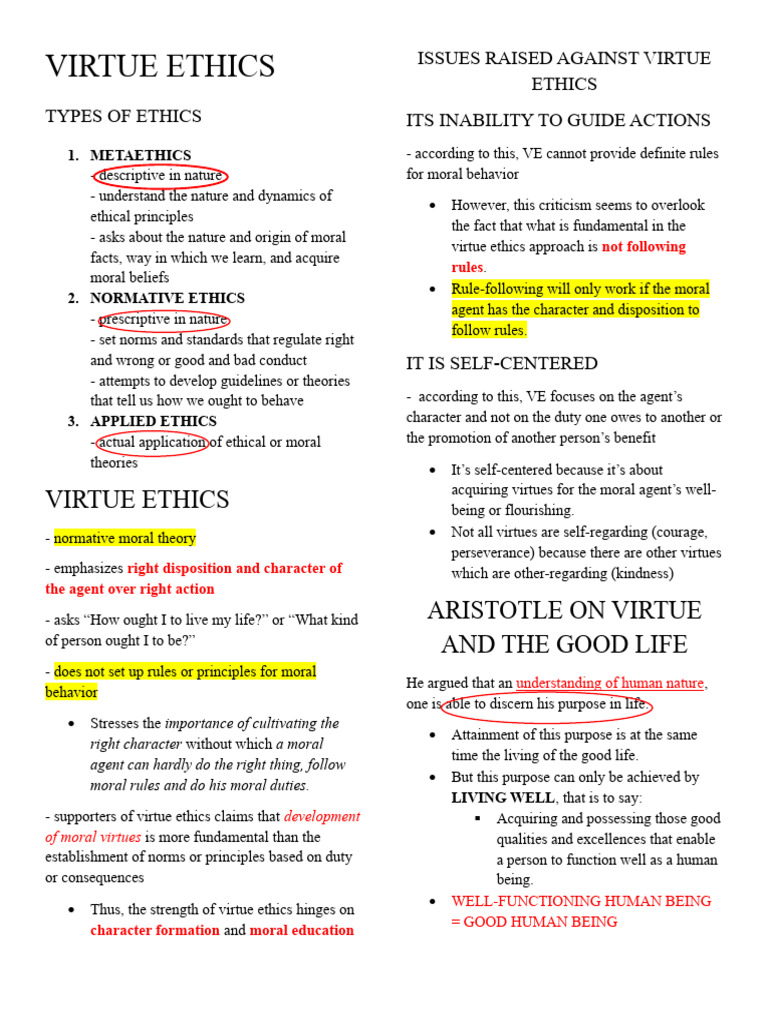 Virtue Ethics | PDF | Virtue | Virtue Ethics