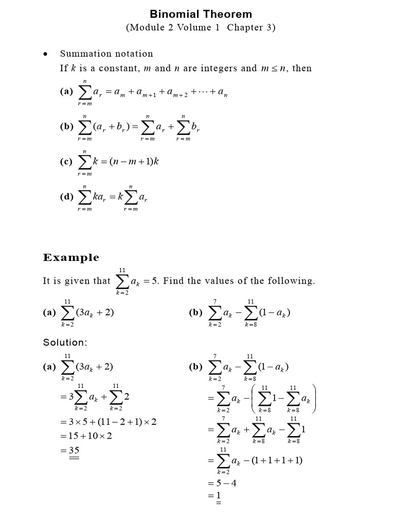 CH2 Binomial Theorem | PDF | Mathematics | Number Theory