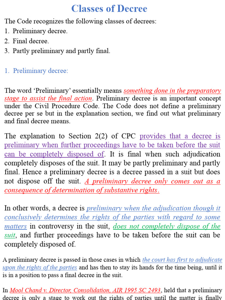 Unit 1 - Definition - Classes of Decree | Download Free PDF | Appeal ...