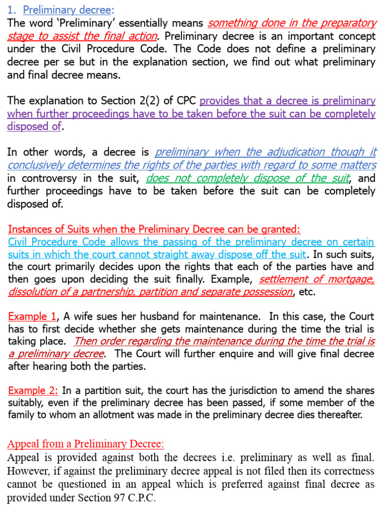 Unit 1 - Definition - Judgment - Order | PDF | Judgment (Law) | Decree