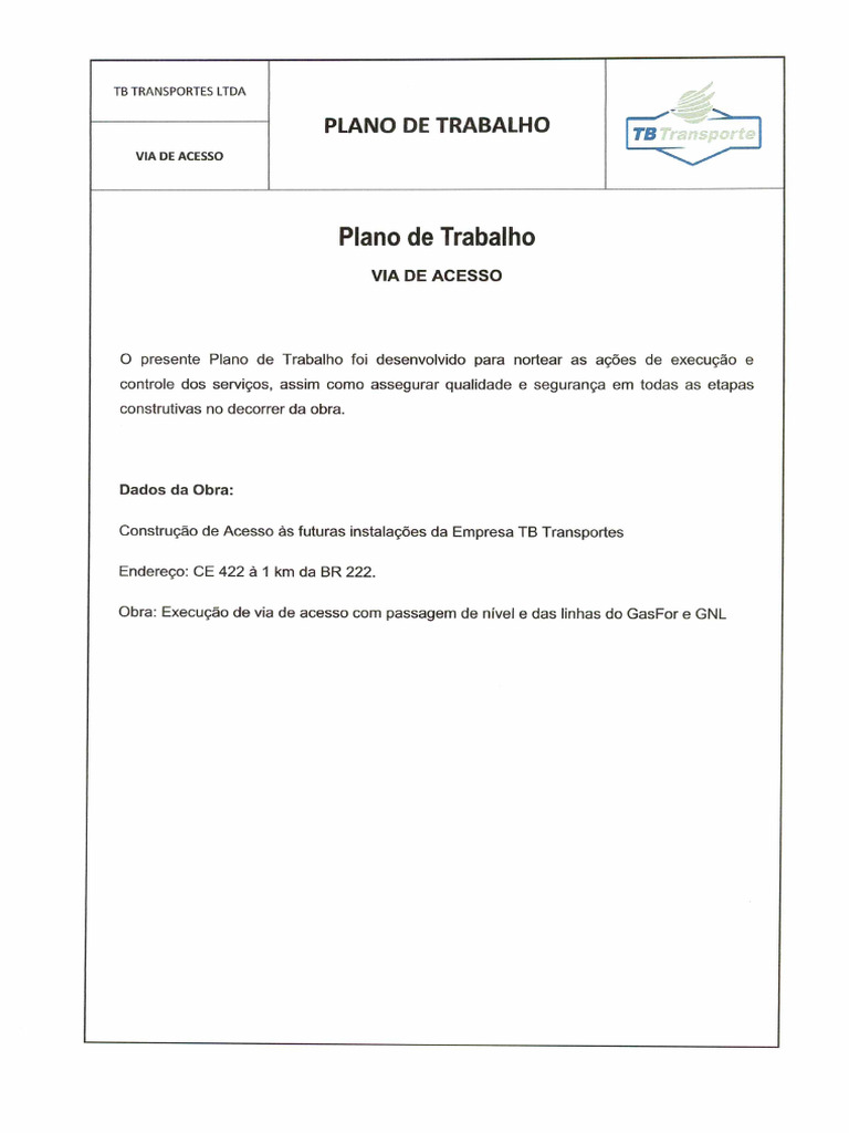 plano de trabalho | PDF