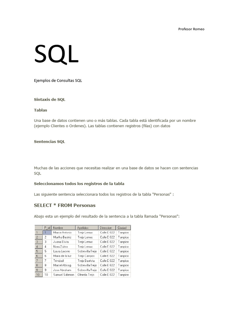 SQL Prof Romeo | PDF | SQL | Software de gestión de datos