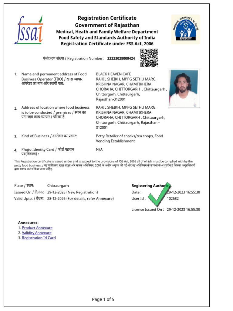Fssai License | PDF