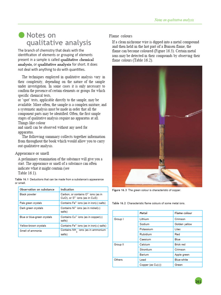 Notes On Qualitative Analysis | PDF | Precipitation (Chemistry) | Salt ...