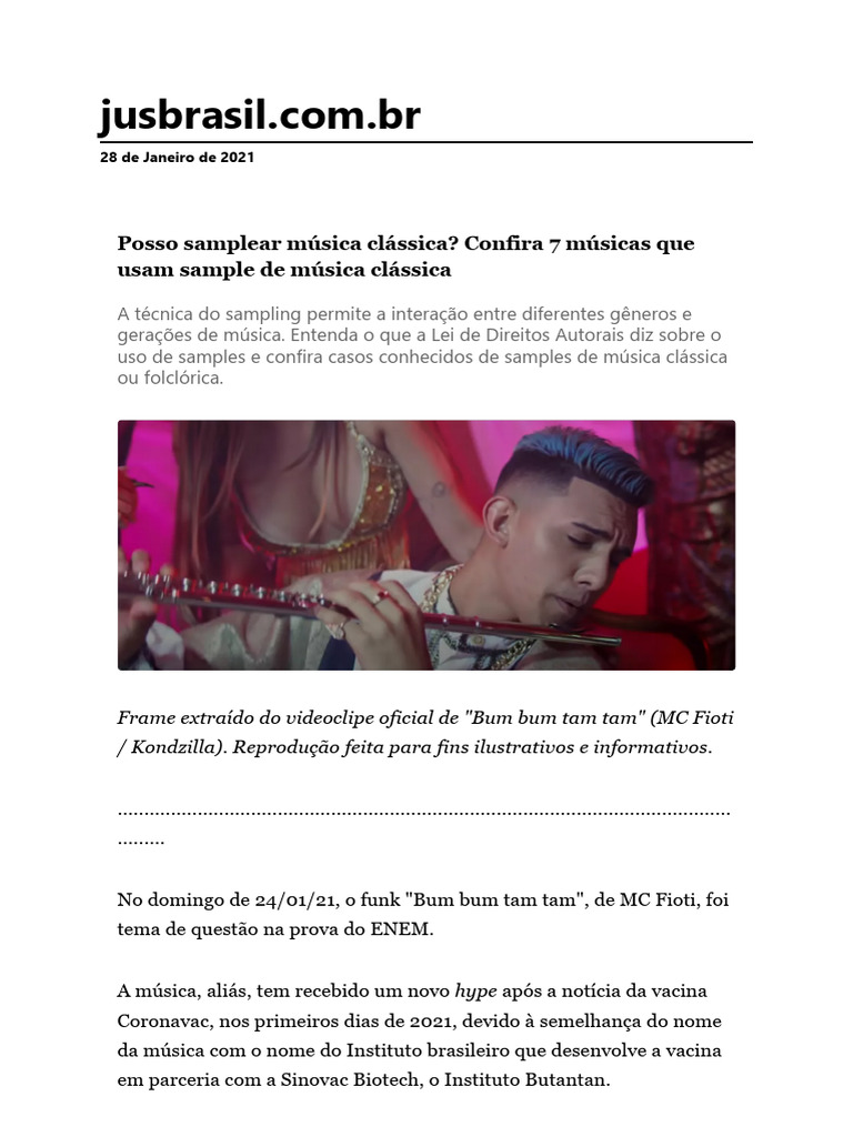 Sampling de Música Clássica: 7 Exemplos | PDF | Direitos Autorais ...