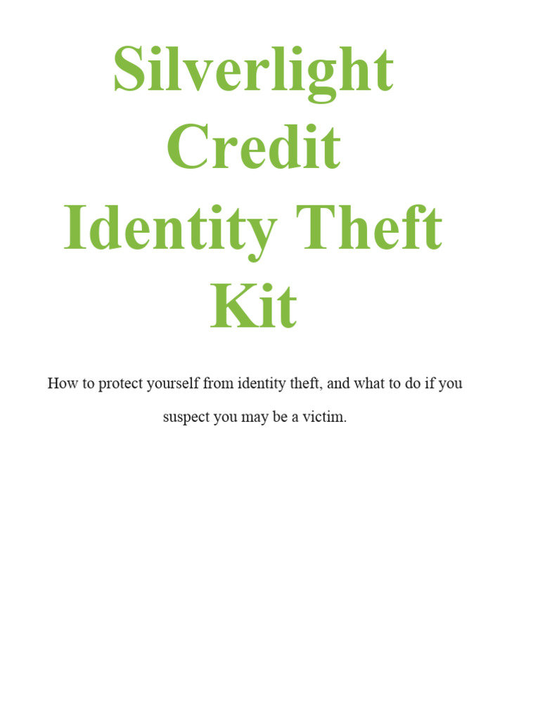 Identity Theft Kit | PDF | Identity Theft | Phishing