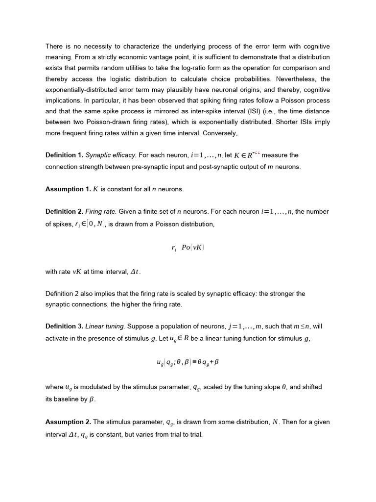 Rustichini Model | PDF | Statistical Theory | Applied Mathematics