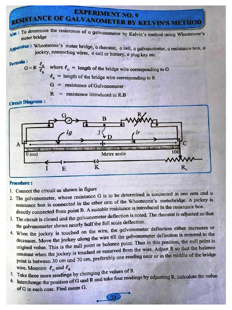 Physics Ex 9 (Kelvin's Method) | PDF