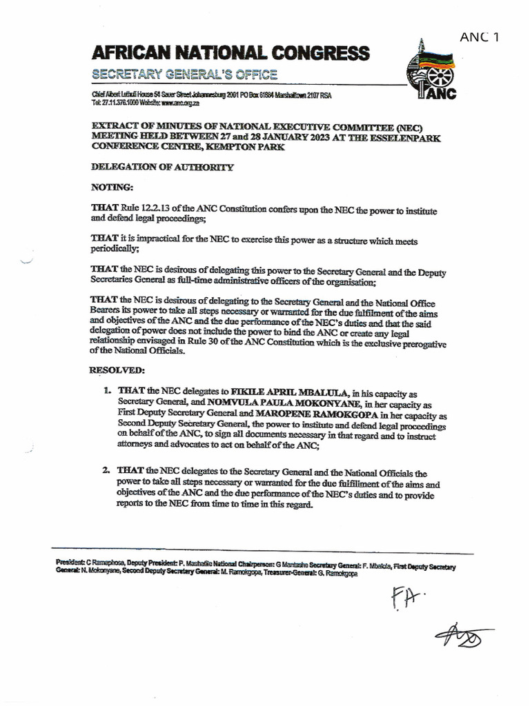 ANC Cadre Documents 20240220 | PDF | South Africa | Diploma