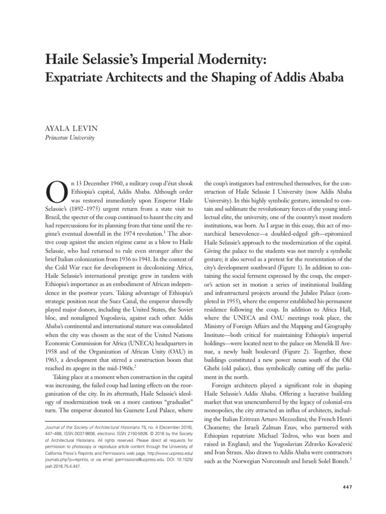 Haile Selassies Imperial Modernity Expat | PDF | Ethiopia