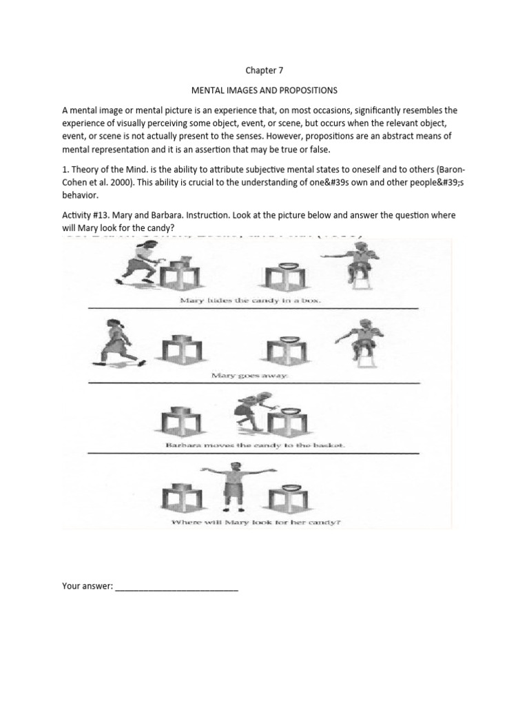 Cognitive Stimulation Exercises on the Theory of the Mind | PDF
