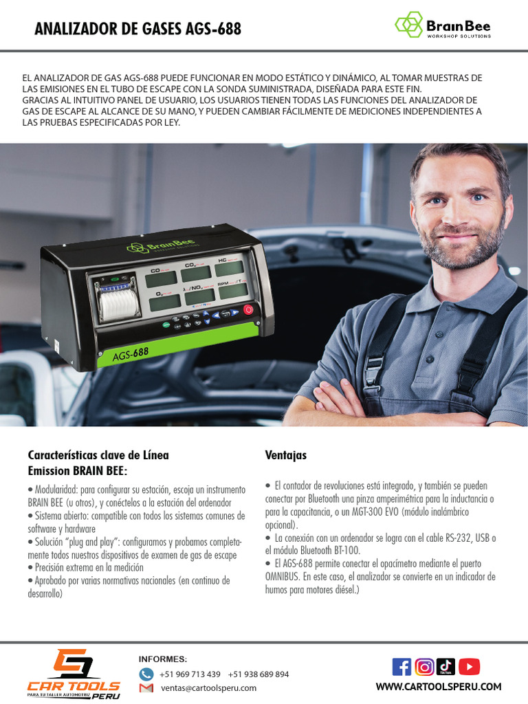 Analizador de Gases AGS-688: Características | PDF | Bluetooth | Informática