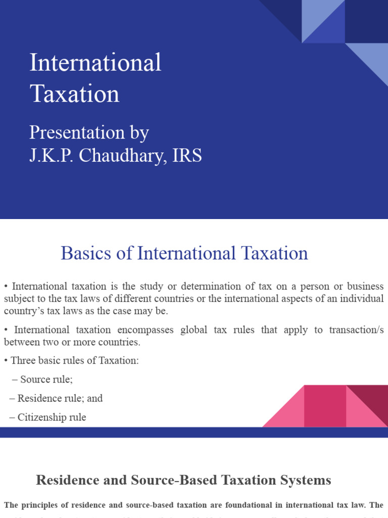 Overview of International Taxation | PDF | Tax Treaty | International ...