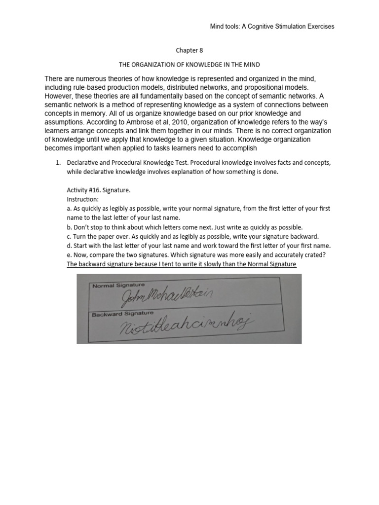 The Organization Of Knowledge In The Mind Pdf Knowledge Mind