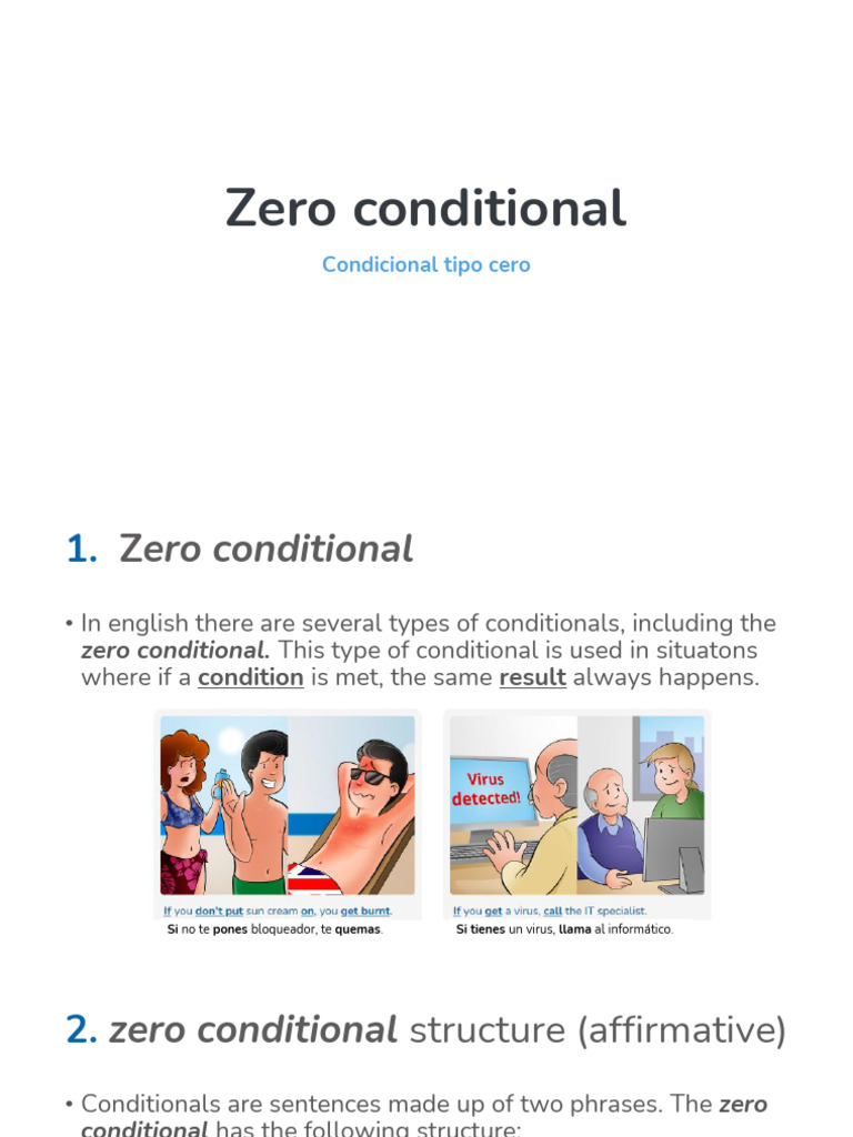 Zero Conditional | PDF | Verb | Sentence (Linguistics)