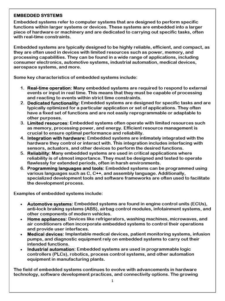 Embeded System | PDF | Embedded System | Central Processing Unit