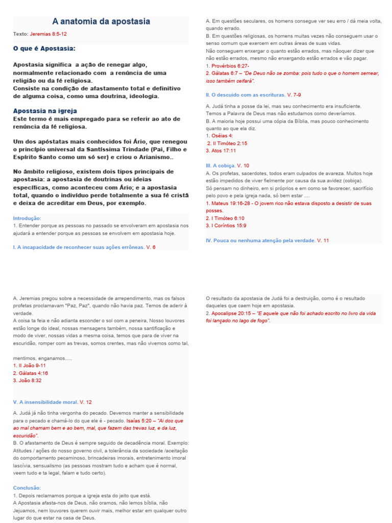 A Anatomia Da Apostasia | PDF | Apostasia | Bíblia