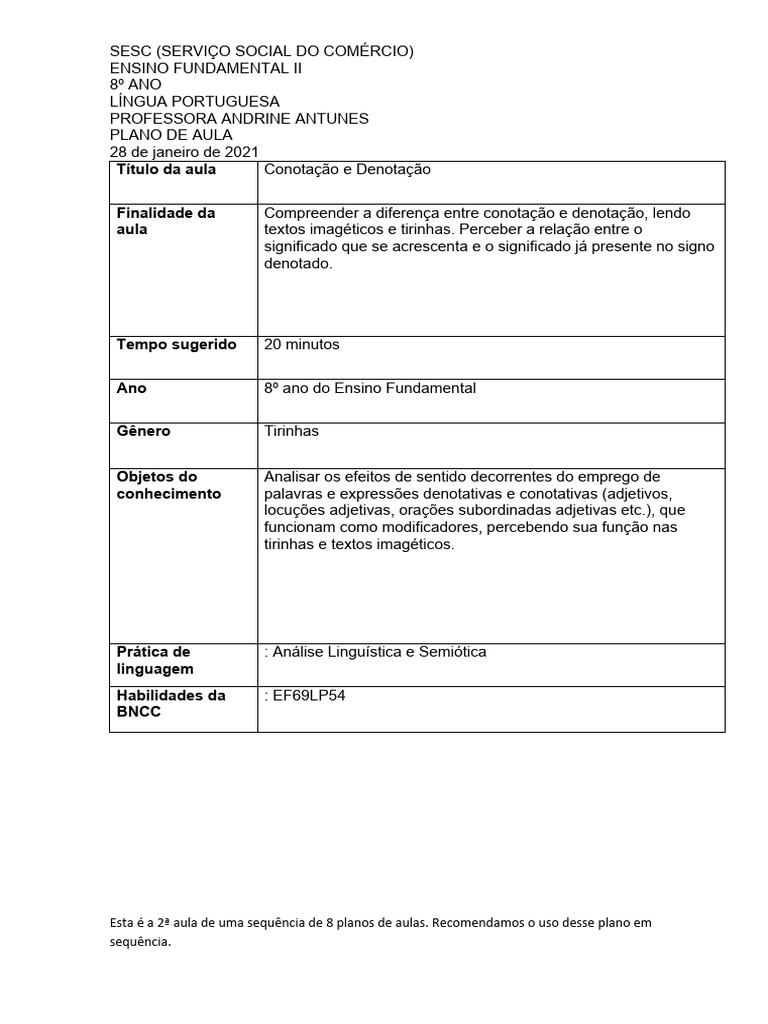 Título Da Aula Conotação e Denotação 28 01 2021 | PDF