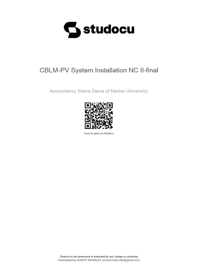 CBLM PV System Installation NC II Final | PDF | Solar Panel | Compass