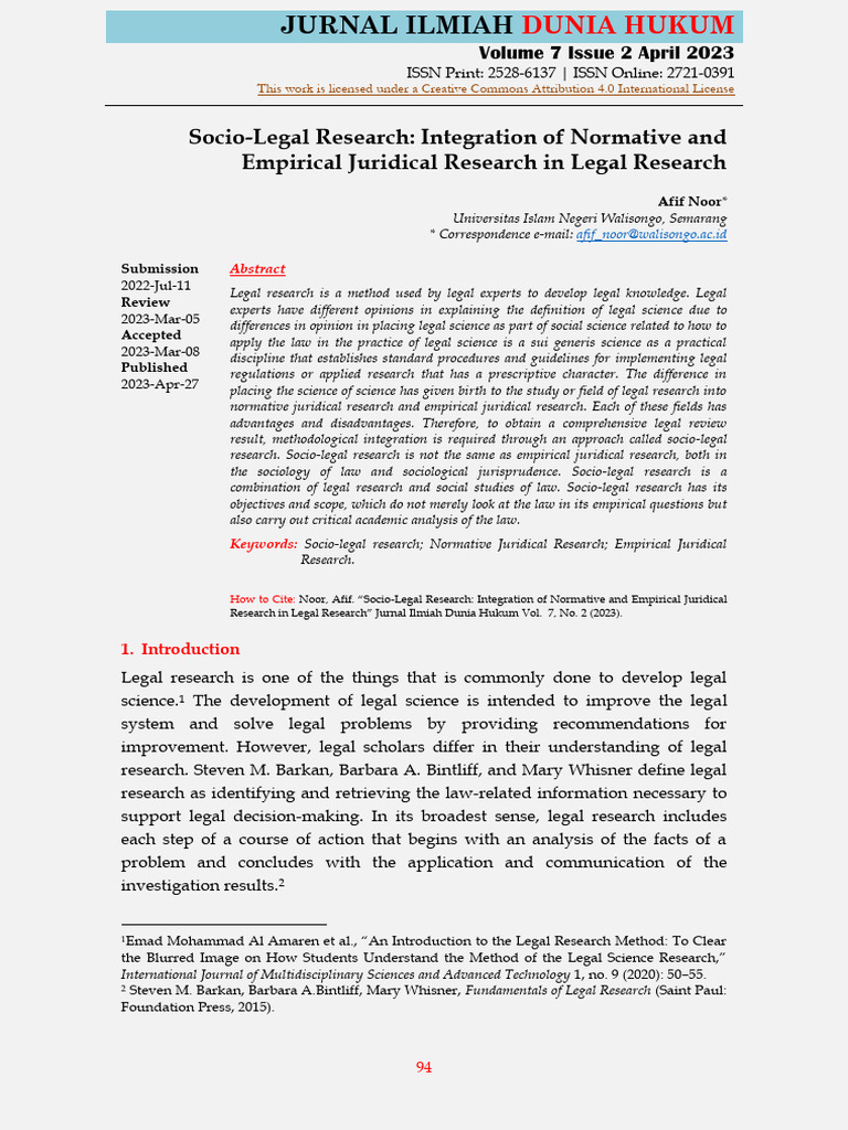 Socio-Legal Research Integration Explained | PDF | Methodology | Science