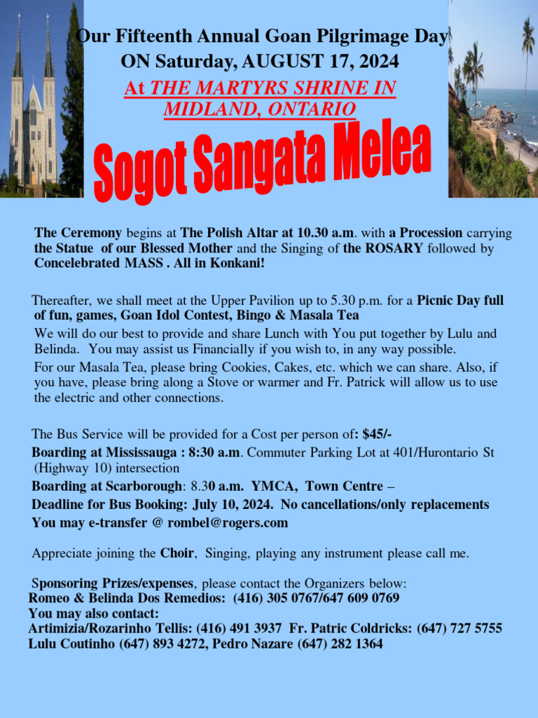 Goan Pilgrimage Flyer-2024 Aug 17th | PDF