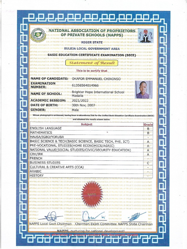 Statement of Result | PDF