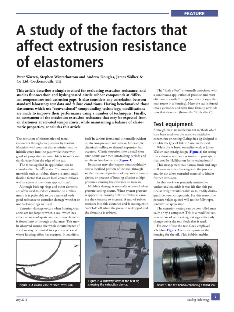 A Study of The Factors That Affect Extrusion Resistance of Elastomers ...