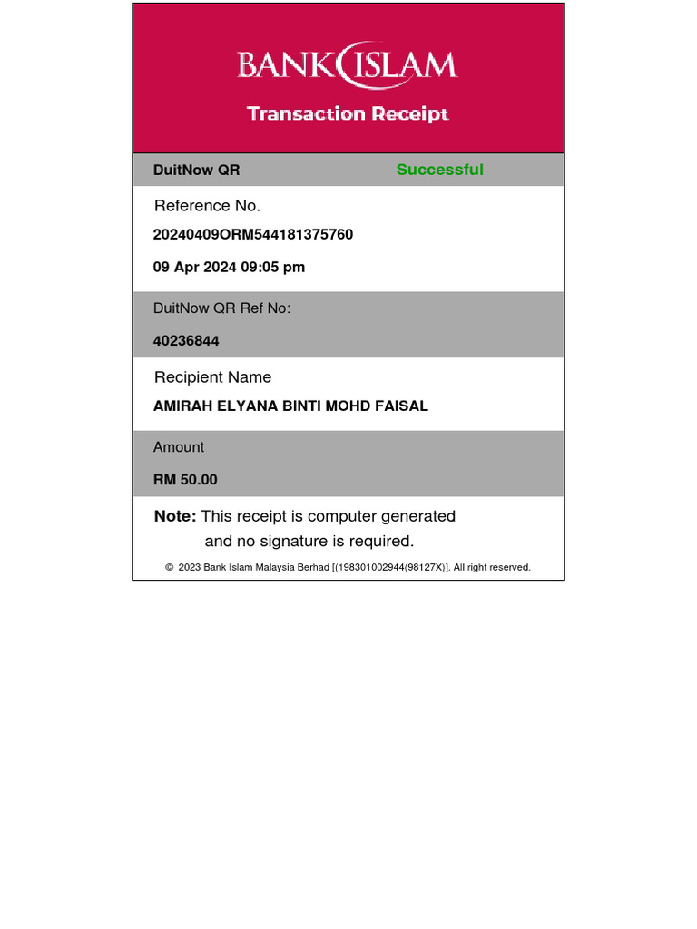 Transaction Receipt 09042024210533 | PDF | Finance & Money Management