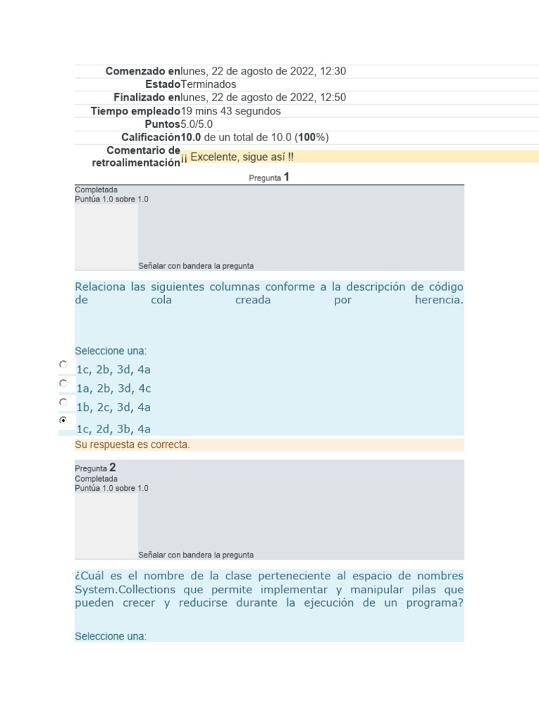 Algoritmo Y Estructuras De Datos Examen 4 Sugunda Vuelta Pdf Programación De Computadoras
