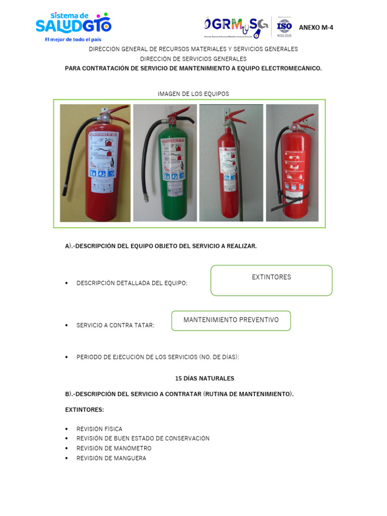 Anexo M-4 Extintores JSI | PDF | Incendios | Materiales