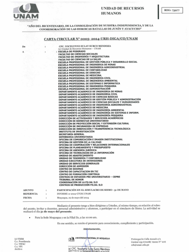 Carta Circular | PDF