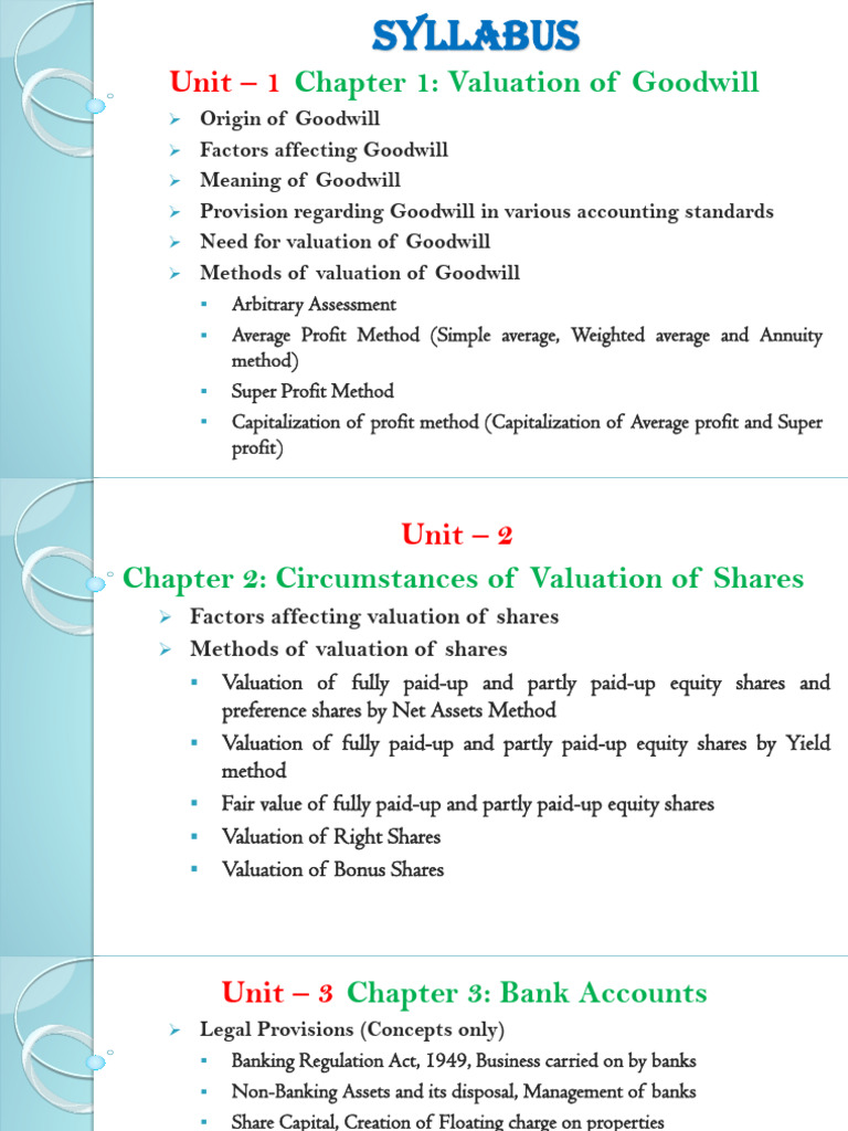 Chapter 1 Valuation of Goodwill | PDF | Goodwill (Accounting ... Chapter 1 Valuation of Goodwill | PDF | Goodwill (Accounting ...