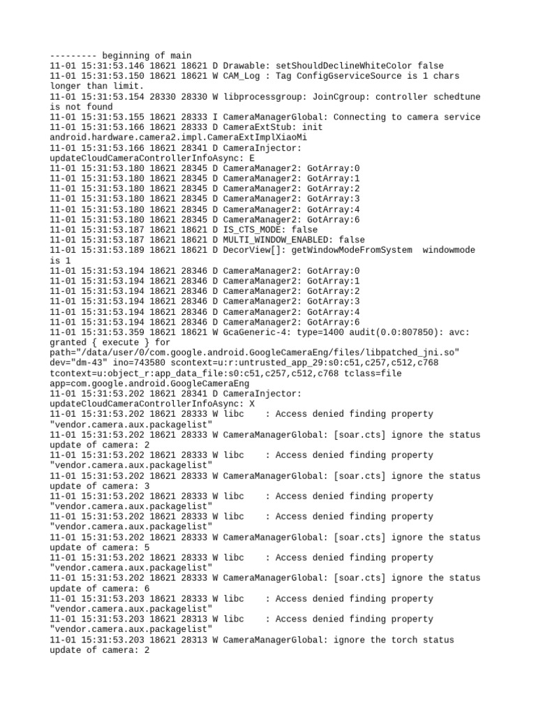 Camera Debugging Log Analysis | PDF | Computing | Software Engineering