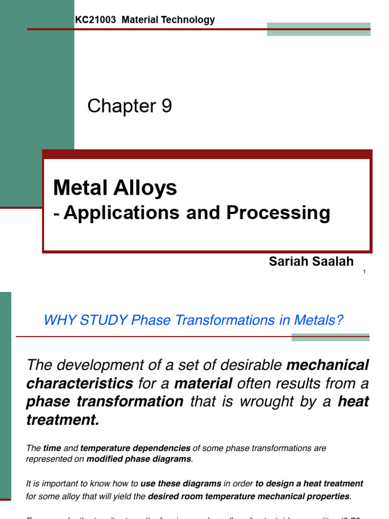 Chapter 9 Alloy Processing 20102011 | PDF | Heat Treating | Cast Iron