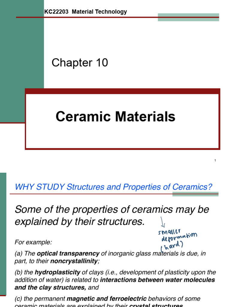 Chapter 10 Ceramics 2022-R's MacBook Air | PDF | Ceramics | Crystal Structure