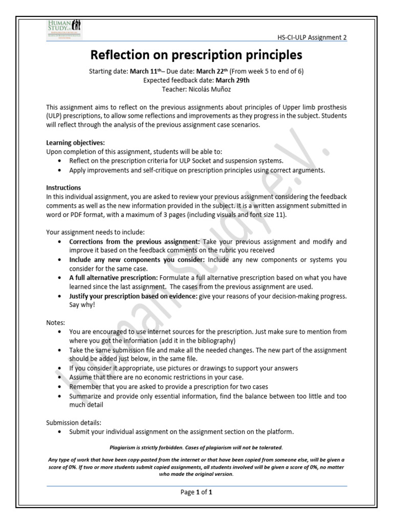 A02 Reflection On Prescription Principles | PDF | Plagiarism ...