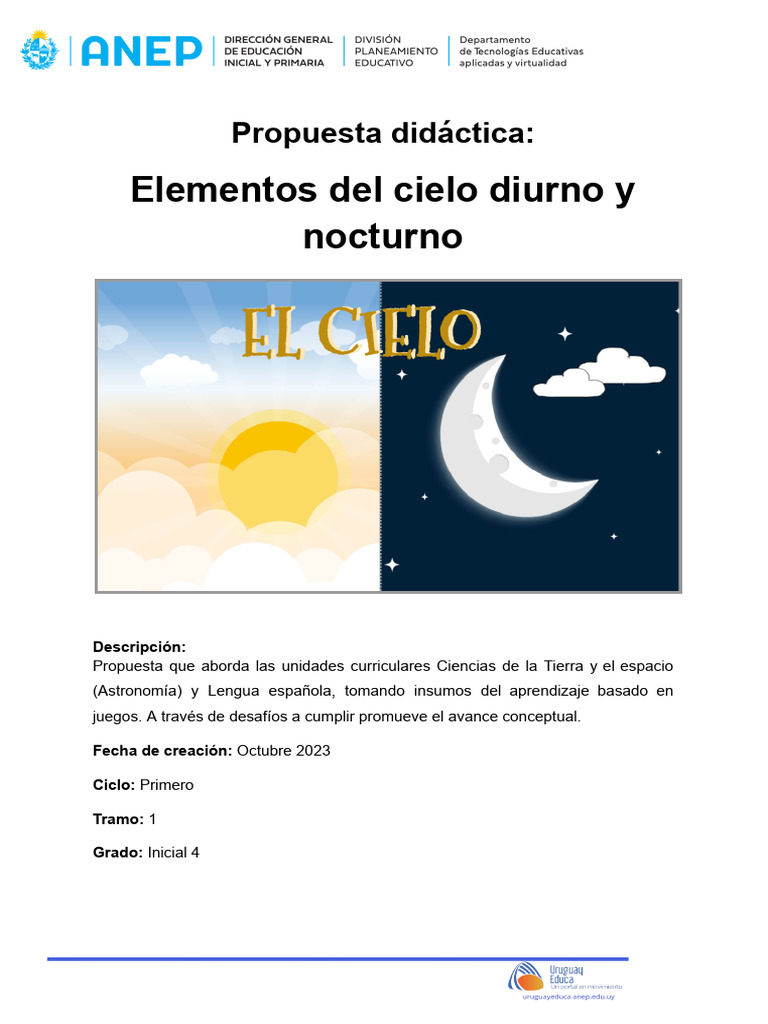 Elementos del cielo diurno y nocturno (Propuesta didáctica) | Descargar ...